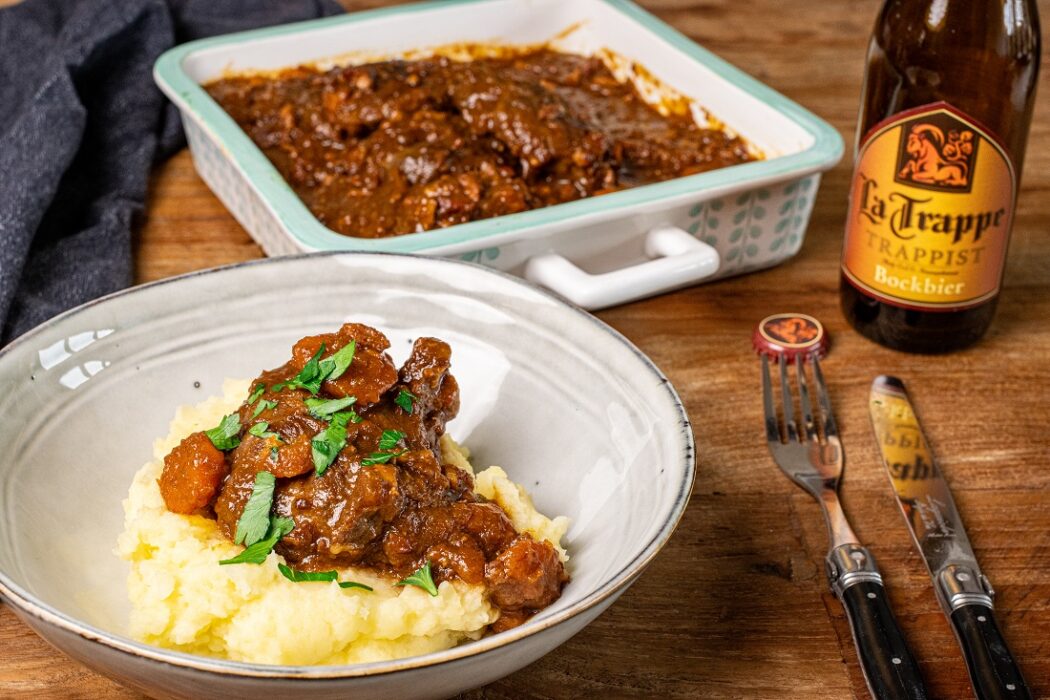 Gestoofde varkenswangen recept in bockbier - Inamood